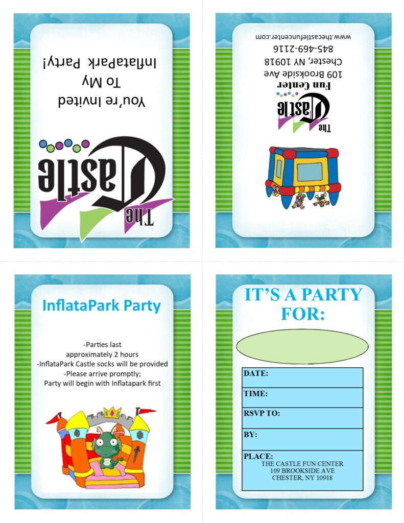 Party Invitations - Castle Fun Center